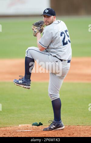 Starting pitcher Dominick Macaluso #25 of the Saint Peter's Peacocks in ...