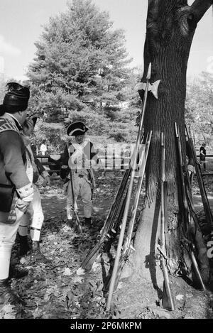 Stacked muskets - American Revolutionary War (1770's) era reenactment ...