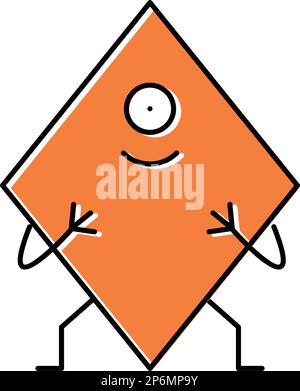 rhombus geometric shape character color icon vector illustration Stock ...