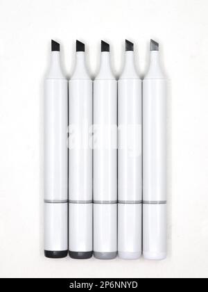 Grey felt-tip pen isolated on white background Stock Photo - Alamy