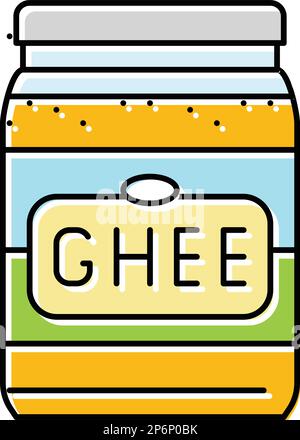ghee milk product dairy color icon vector illustration Stock Vector ...