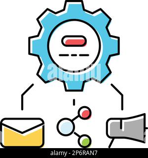 campaign production deployment marketing color icon vector illustration ...