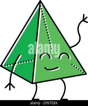 pyramid geometric shape character color icon vector illustration Stock ...