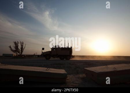 A convoy of MRAP vehicles near Camp Leatherneck, Afghanistan Stock ...
