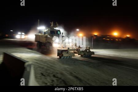 A convoy of MRAP vehicles near Camp Leatherneck, Afghanistan Stock ...