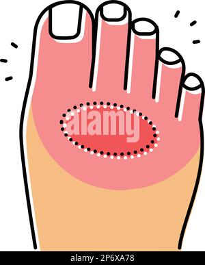 toe pain body ache color icon vector illustration Stock Vector Image ...