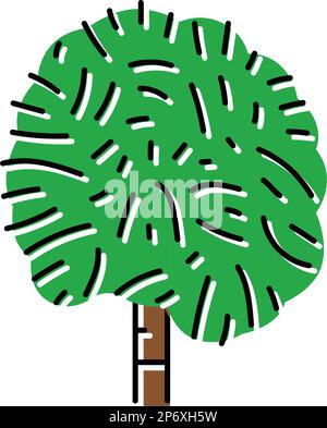 cabbage palm tree color icon vector illustration Stock Vector Image ...