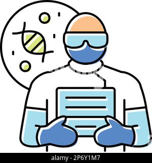 biomedical engineer worker line icon vector illustration Stock Vector ...