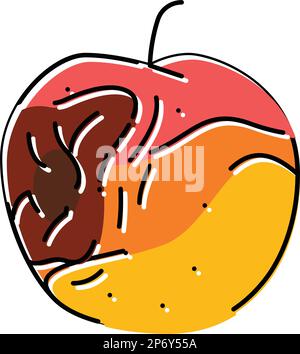 apple rotten food color icon vector illustration Stock Vector Image ...