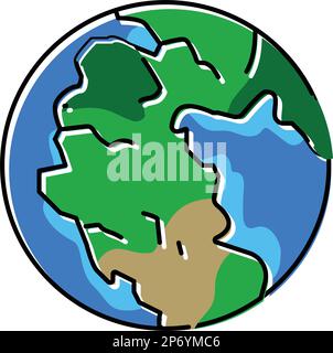 pangaea earth continent map line icon vector illustration Stock Vector ...