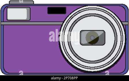 Compact purple camera, illustration, vector on a white background Stock ...