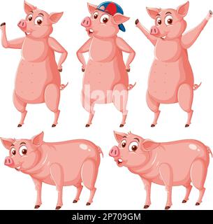 Set of mix animal farm character illustration Stock Vector Image & Art ...