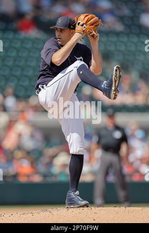 Detroit Tigers' Matthew Boyd delivers a pitch while warming up before ...