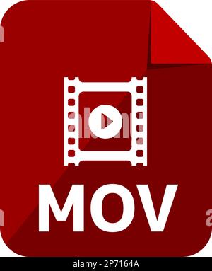 mov file format icon symbol. Set of five colorful, stylish buttons on ...