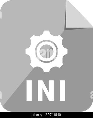 Vector illustration of INI document icon on transparent background symbolizing document format ...