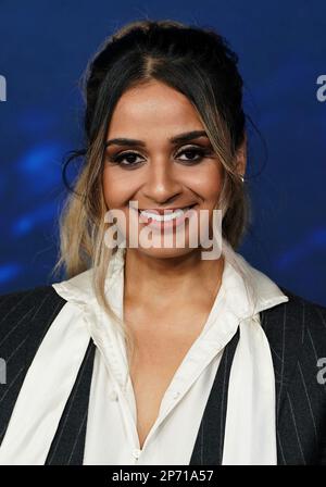 Ambreen Razia arrives at the season three premiere of "Ted Lasso" on ...