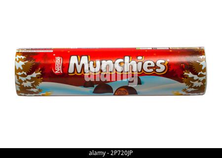 A tube of Nestle Munchies on a white background Stock Photo - Alamy