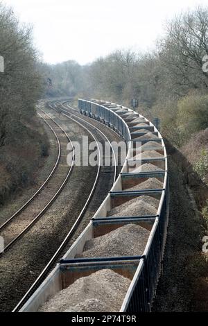 Network Rail ballast train at Hatton, Warwickshire, UK Stock Photo - Alamy