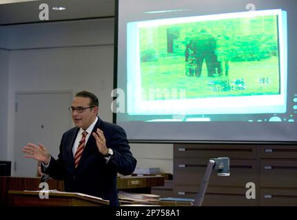 Defense attorney Angelo MacDonald delivers his opening statements ...