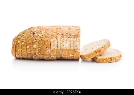 Brown grain loaf with seeds isolated on white background Stock Photo ...
