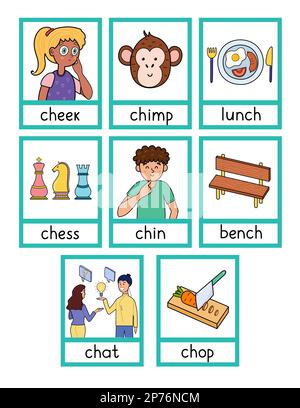 Ch digraph spelling rule educational poster for kids with words Stock Vector Image & Art - Alamy