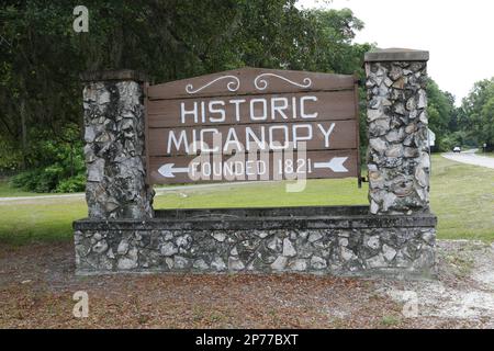 Historic town of Micanopy founded in 1821, south of Gainesville in ...