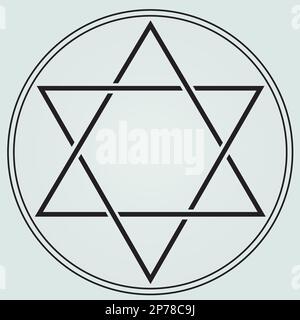 Basic Seal of Solomon Icon Illustration Star in Circle Symbol Alchemy ...