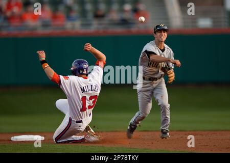 March 02 2011 Clemson S Brad Miller 13 Slides Into First Base As