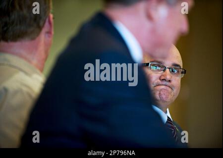 U.S. Navy Commander (Ret.) Kirk S. Lippold gives remarks during a ...