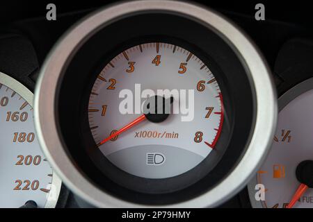 Generic analog car gauges on white background close up shot Stock Photo ...