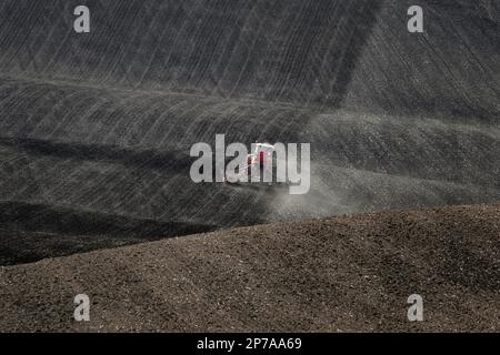 Harsh working conditions for agricultural tractors in Moravian fields ...