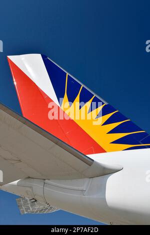Philippine Airlines, Airbus A340, tailplane, rudder, Munich Airport ...
