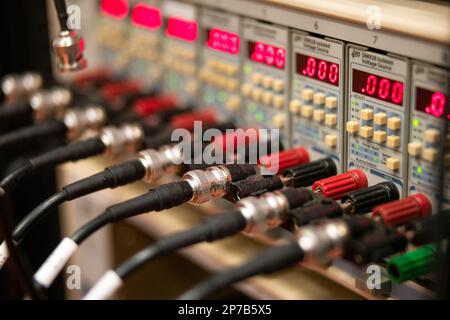 Switchboard panel with messy cables connections,The PABX Stock Photo ...