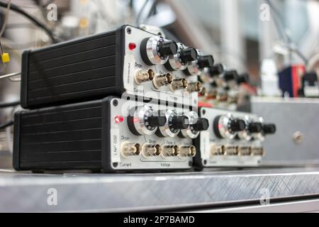Science lab signal measuring and processing device. Many connected ...