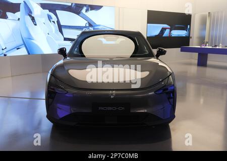 Shanghai,China-March 8th 2023: close up Jidu Auto car logo. A Chinese ...