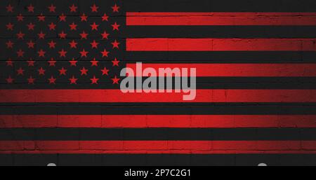 Picture of the Flag of Anarchist painted on a cinder block wall Stock ...