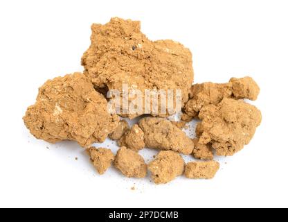 Clay is a type of fine-grained natural soil material. Isolated on white ...