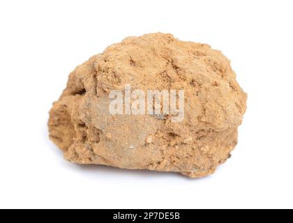 Clay is a type of fine-grained natural soil material. Isolated on white ...