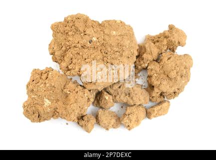 Clay is a type of fine-grained natural soil material. Isolated on white ...