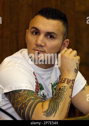 A member of the rocker group 'Hells Angels Motorcycle-Club Stuttgart ...