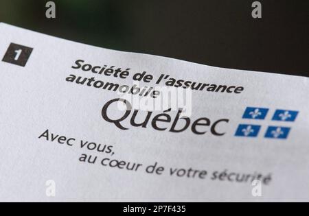 An SAAQ driver's licence notice is shown in Montreal, Wednesday, March ...