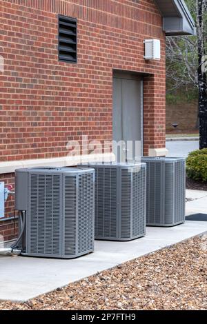 Air conditioner units outside building in New Delhi, India Stock Photo ...