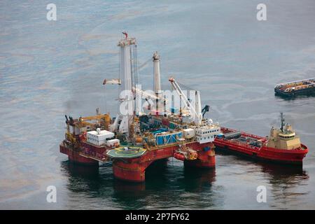 Vessels operate near the Q4000 drilling rig at the site of the ...