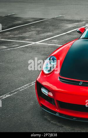 Red Porsche 911 Turbo S at display Stock Photo - Alamy