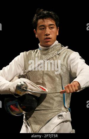 USA Fencer, Gerek Meinhardt takes on Mostafa Nagati of Egypt in the Men ...