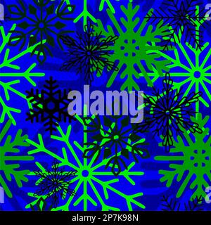 Seamless pattern with multicolored snowflakes. Design for Christmas and ...