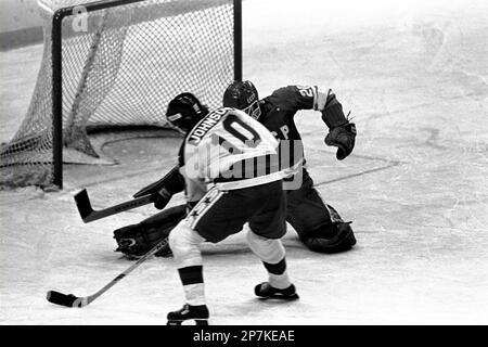 VLADISLAV TRETJAK goalie Ice hockey Soviet Stock Photo - Alamy