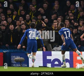 England, London, 07 March 2023 - Ultras fans of Borussia Dortmund set ...