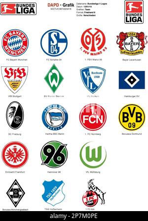 GRA104 GRAFIK BUNDESLIGA 1 LOGOS - Zeichnungen der aktuellen ...