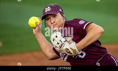 Mississippi State infielder Paige Cook (6) during an NCAA softball game ...